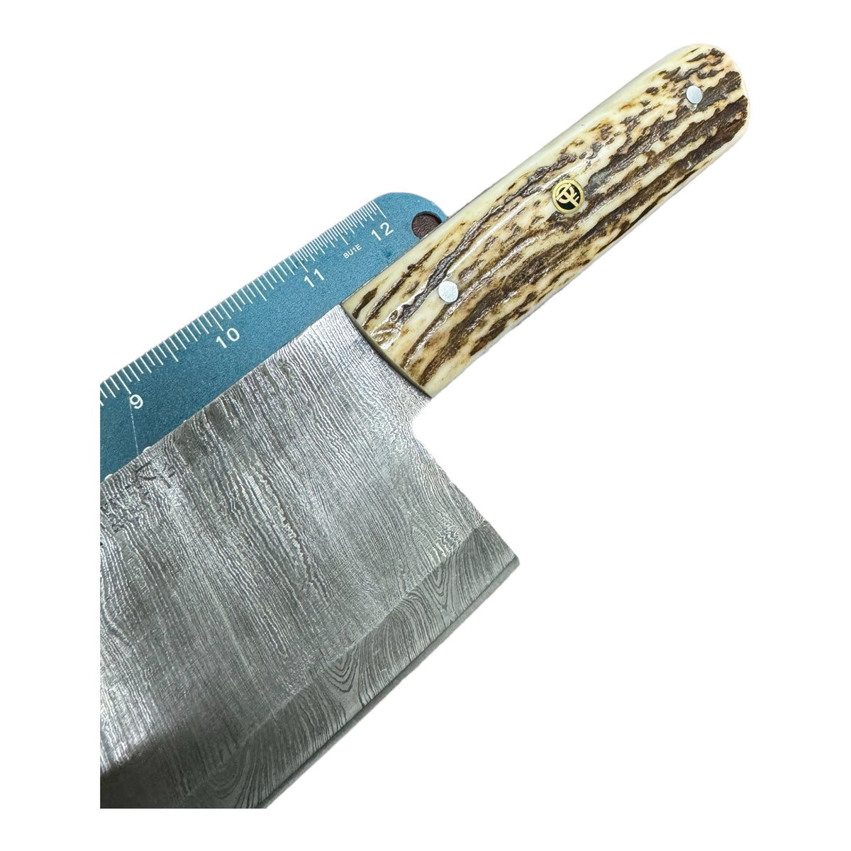 Cleaver Butcher Snub Nose | Red Stag Horn - Infinity Knife Company