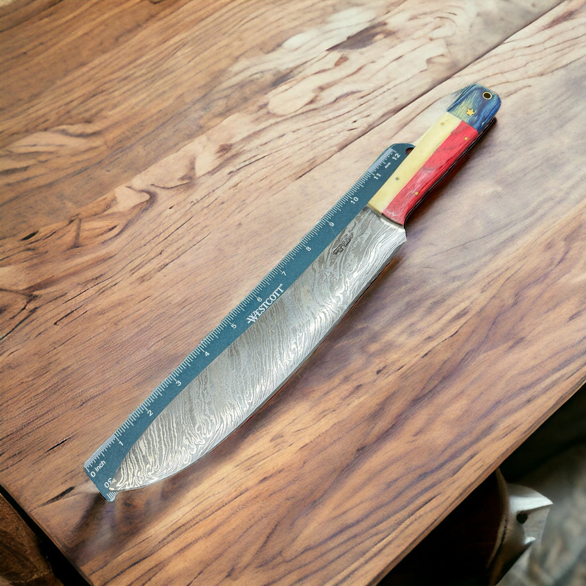 Damascus Brisket | Texas Flag - Infinity Knife Company