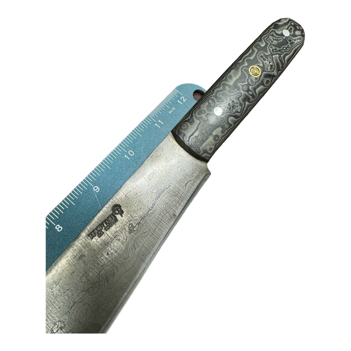 Damascus Brisket | Black & Grey Resin - Infinity Knife Company